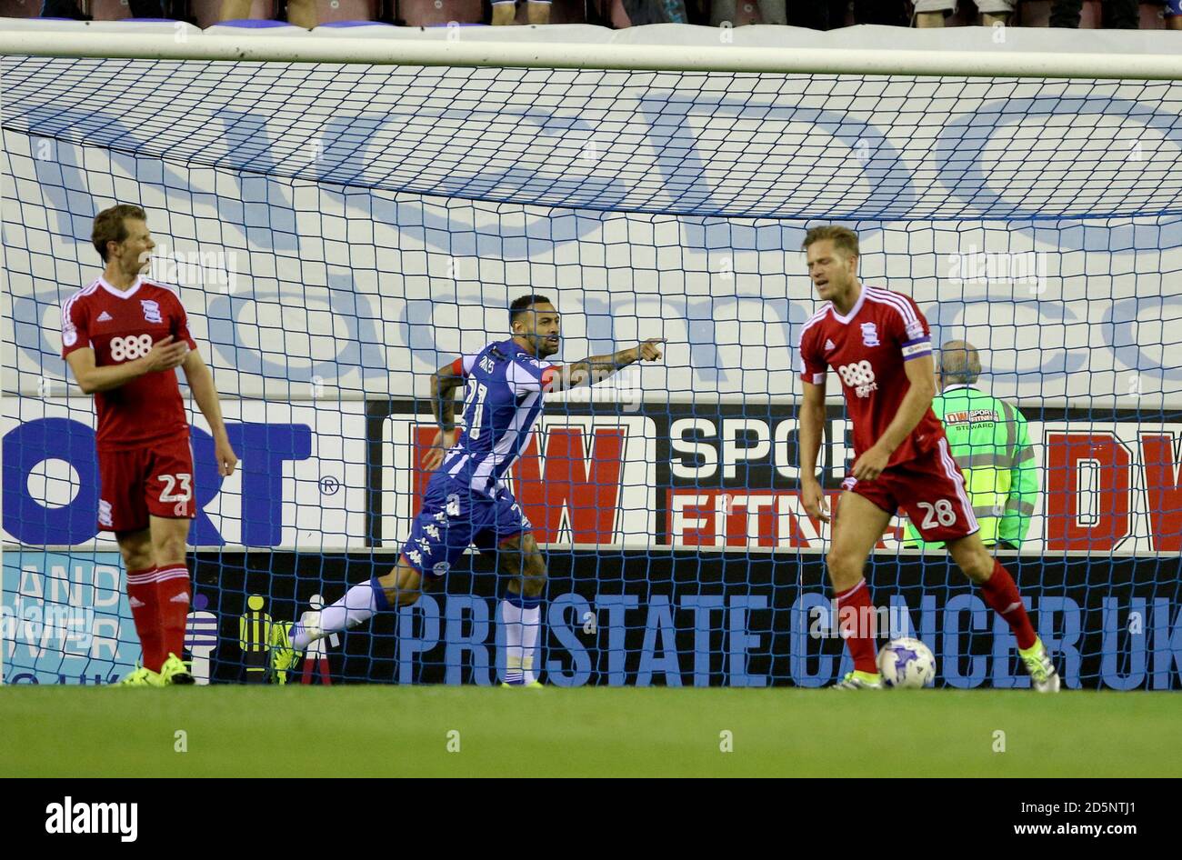 Wigan's Craig Davies celebrates his equaliser Stock Photo - Alamy