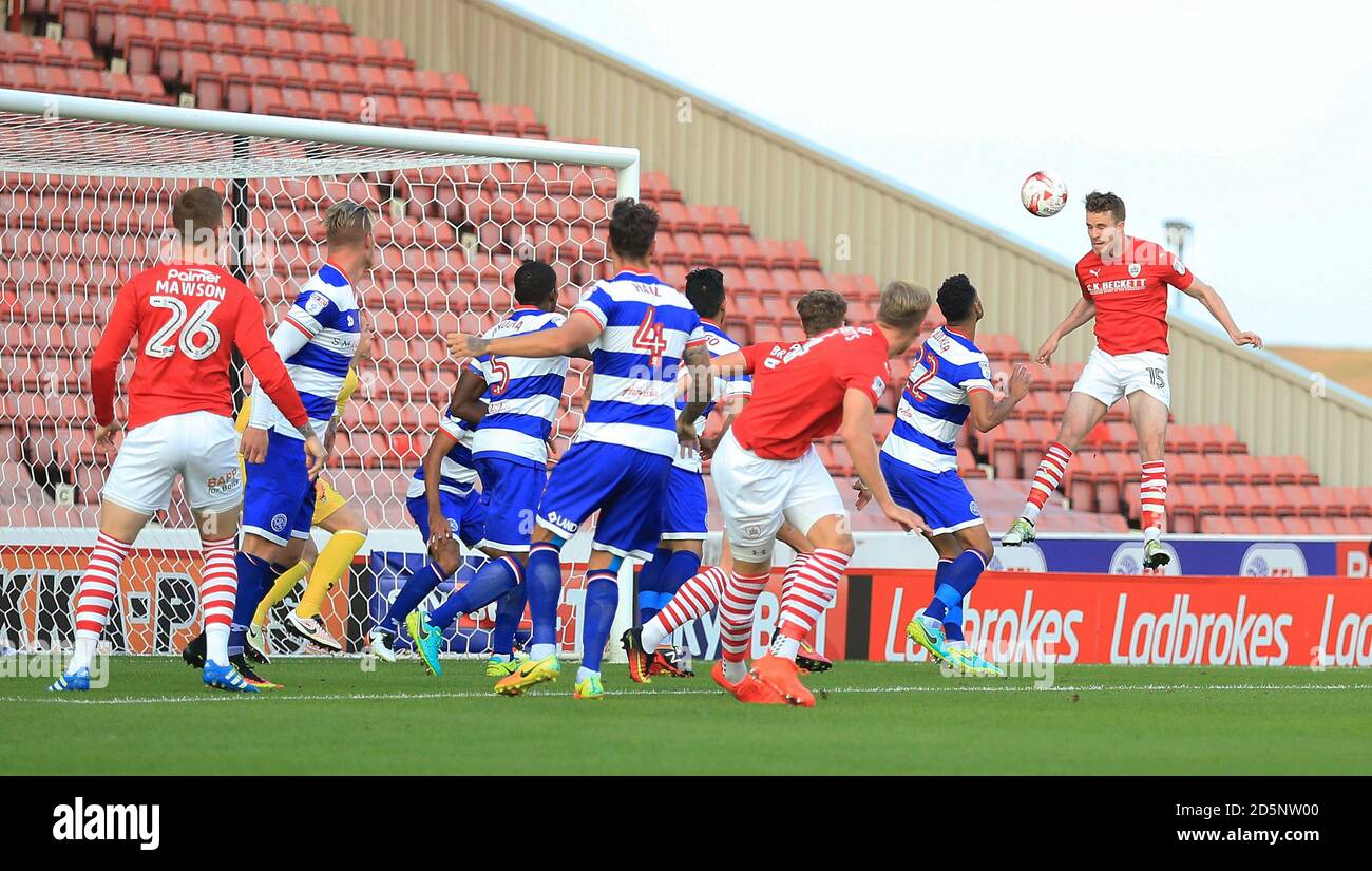 Barnsley's Marley Watkins (right) scores his side's first goal of the ...