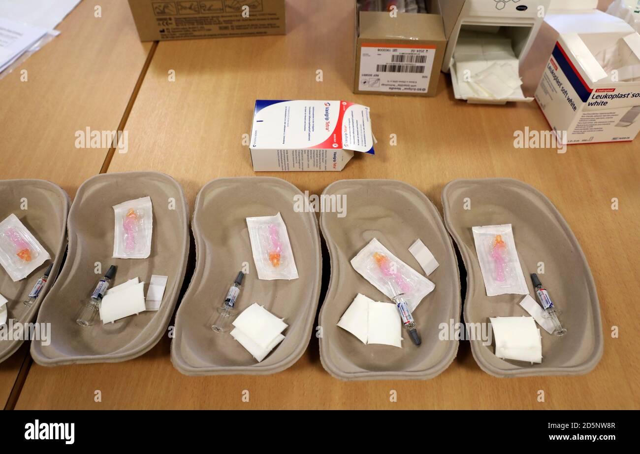 Rostock, Germany. 14th Oct, 2020. During a vaccination campaign by the ...