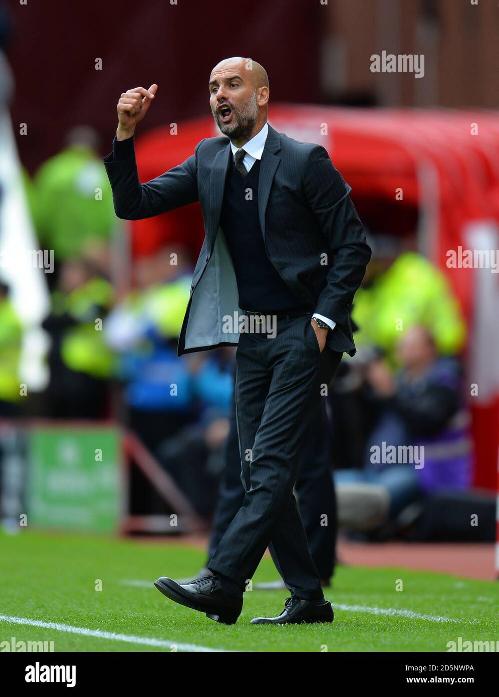 Manchester City's Manager Pep Guardiola on the touch line Stock Photo ...