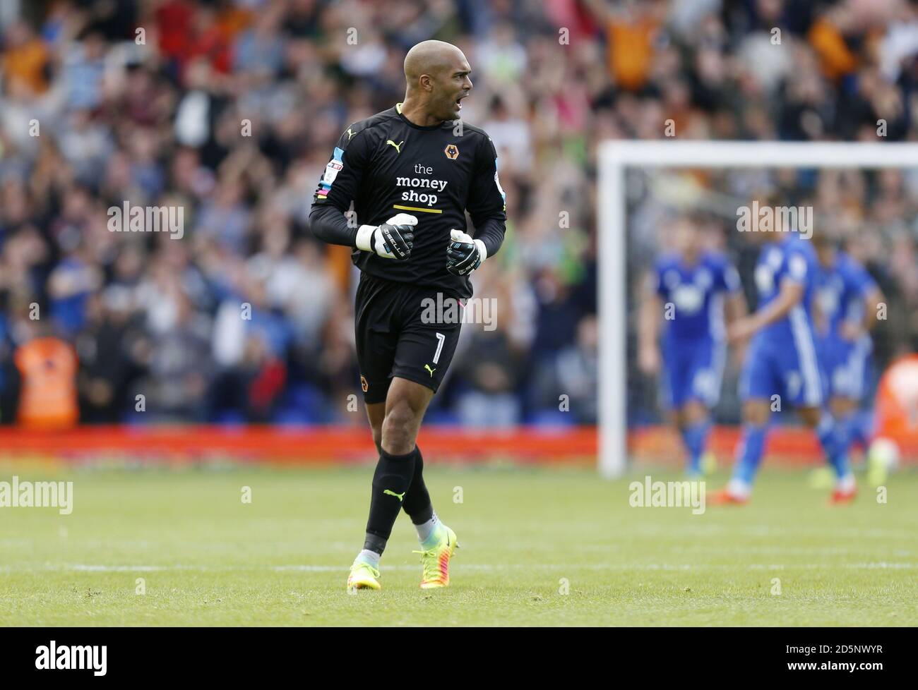 Wolverhampton Wanderers' goalkeeper Carl Ikeme celebrates their third ...