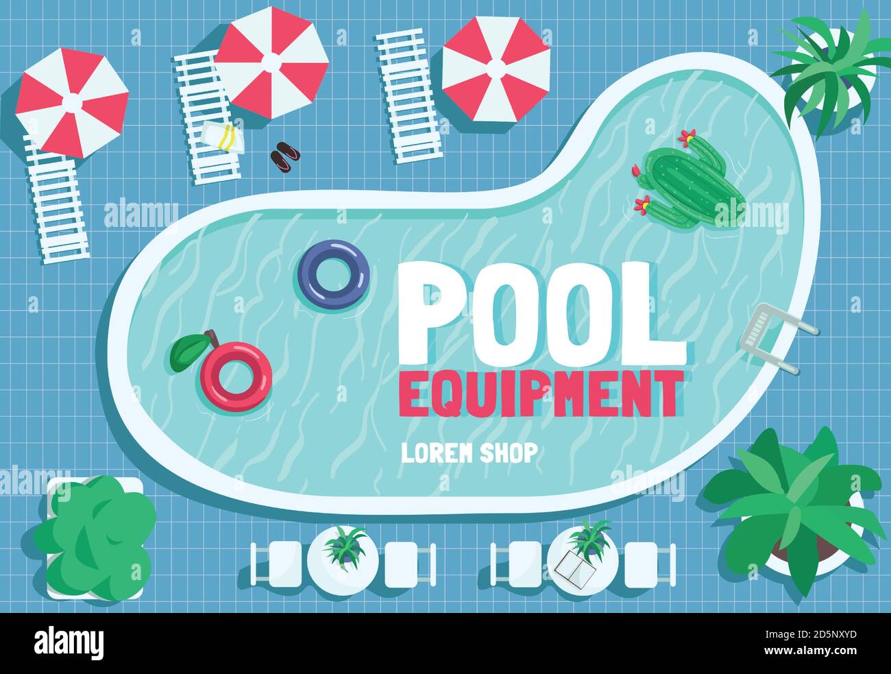 Pool equipment poster flat vector template Stock Vector Image & Art - Alamy