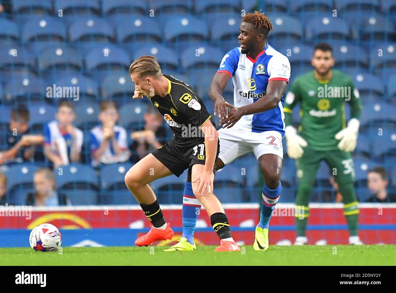 Crew Alexandra's George Cooper battles with Blackburn Rovers' Hope ...