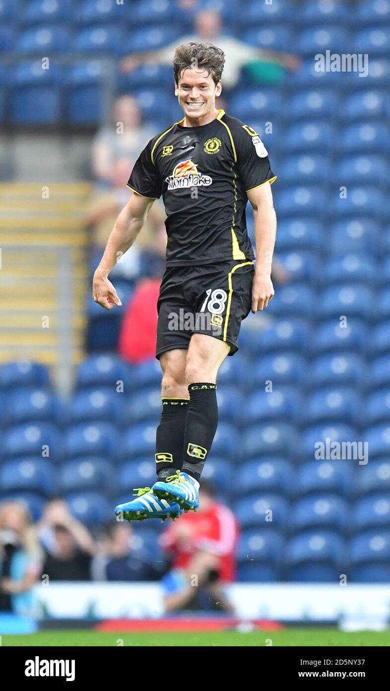 Crew Alexandra's Billy Bingham celebrates scoring the opening goal ...