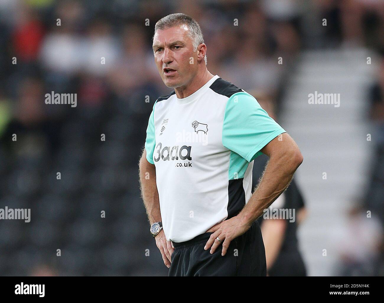 Derby County's manager Nigel Pearson during the game against Carlisle ...