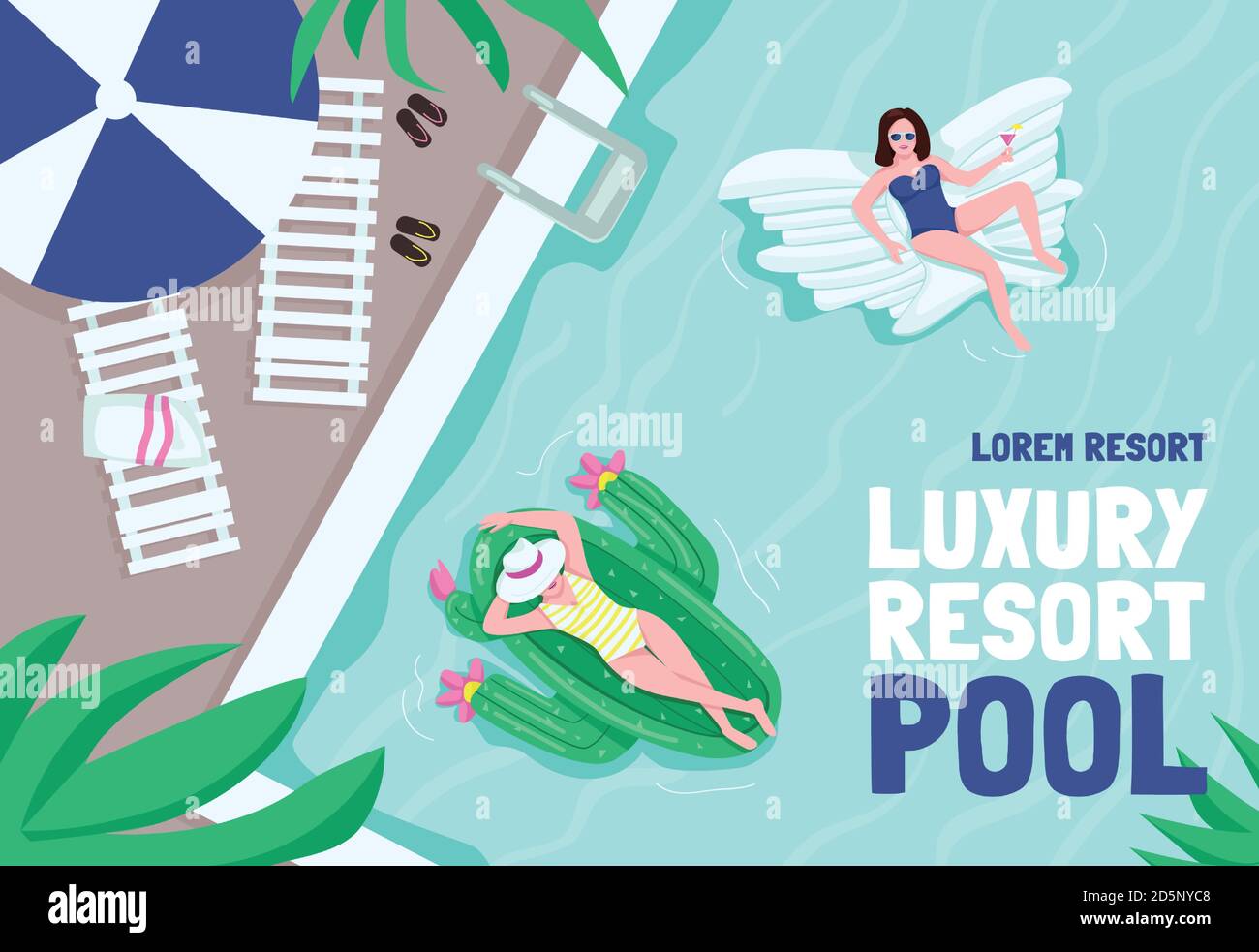 Luxury resort poster flat vector template Stock Vector Image & Art - Alamy