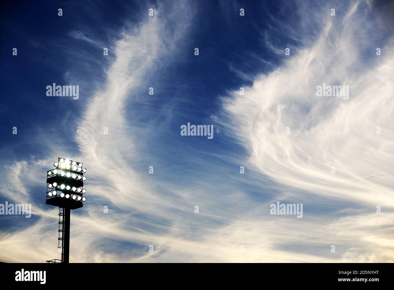 A general view of a floodlight at Carrow Road Stock Photo - Alamy