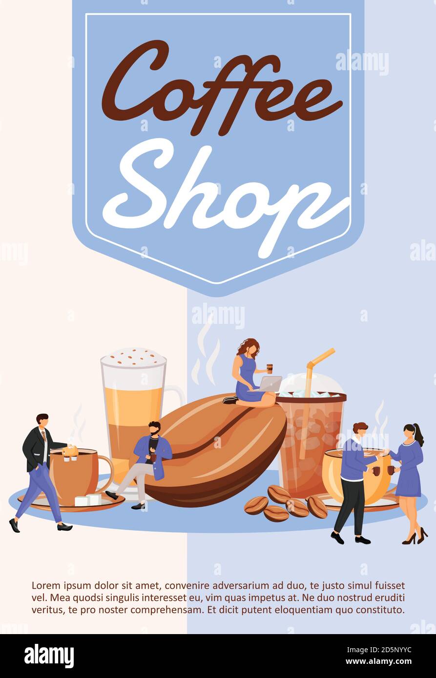 Coffee shop poster flat vector template Stock Vector Image & Art - Alamy
