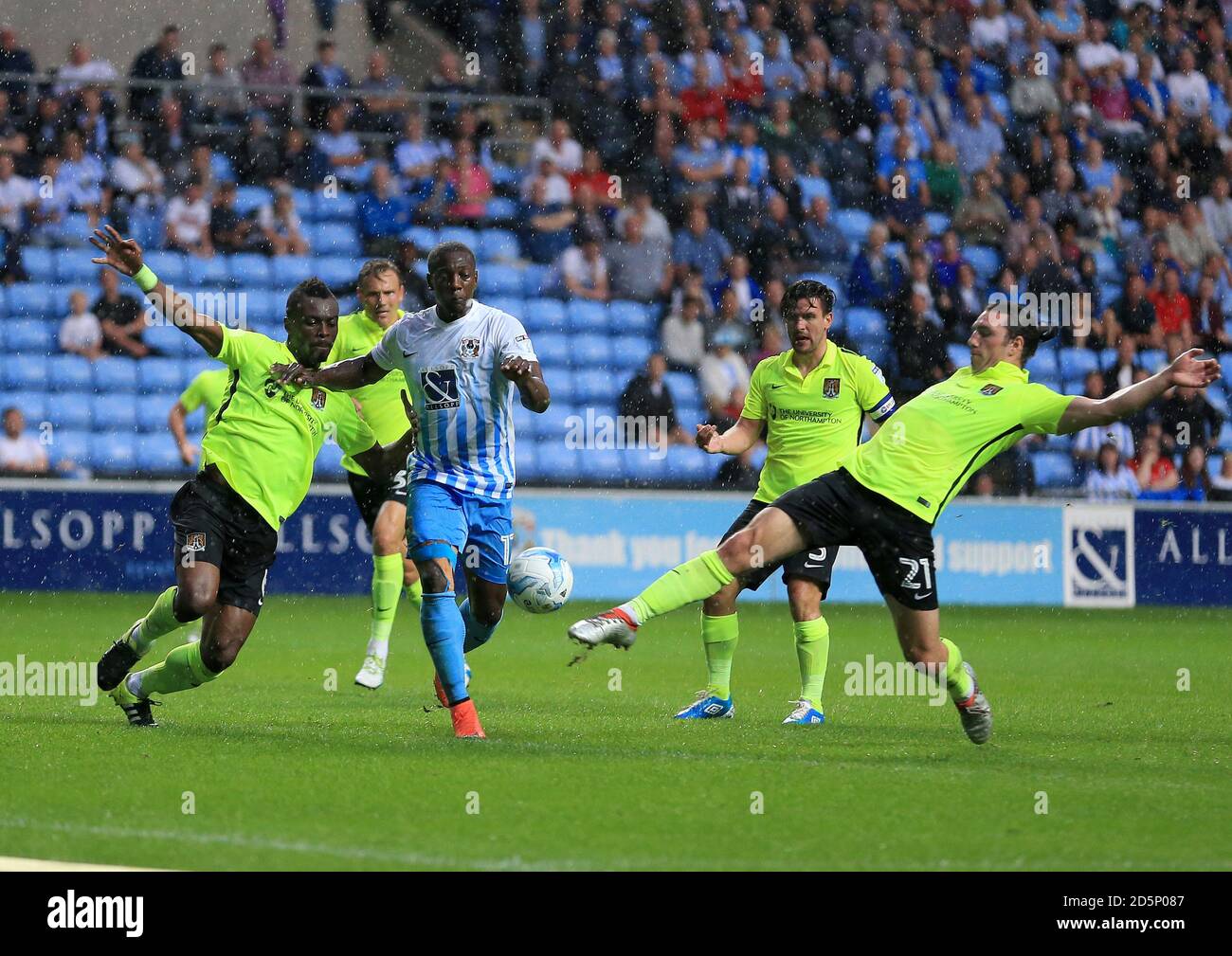 Coventry City's Marvin Sordell tries to battle his way through the ...