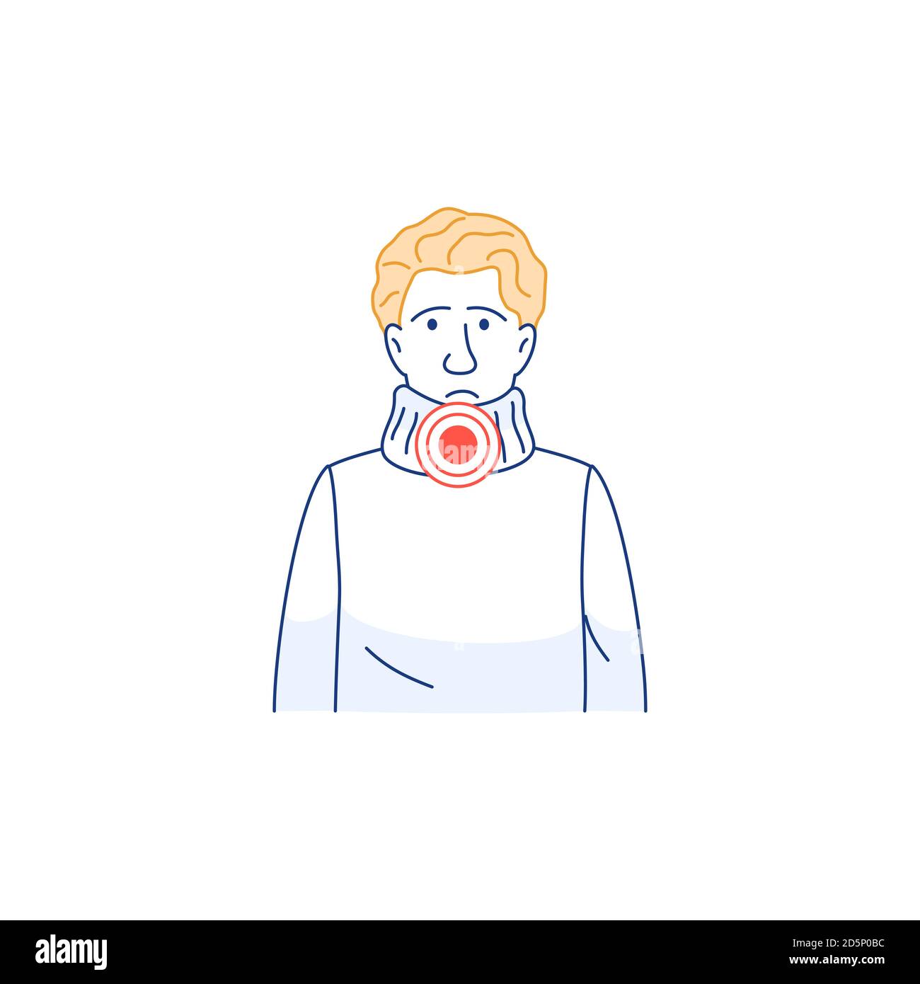 Medical sore throat man Cut Out Stock Images & Pictures - Alamy