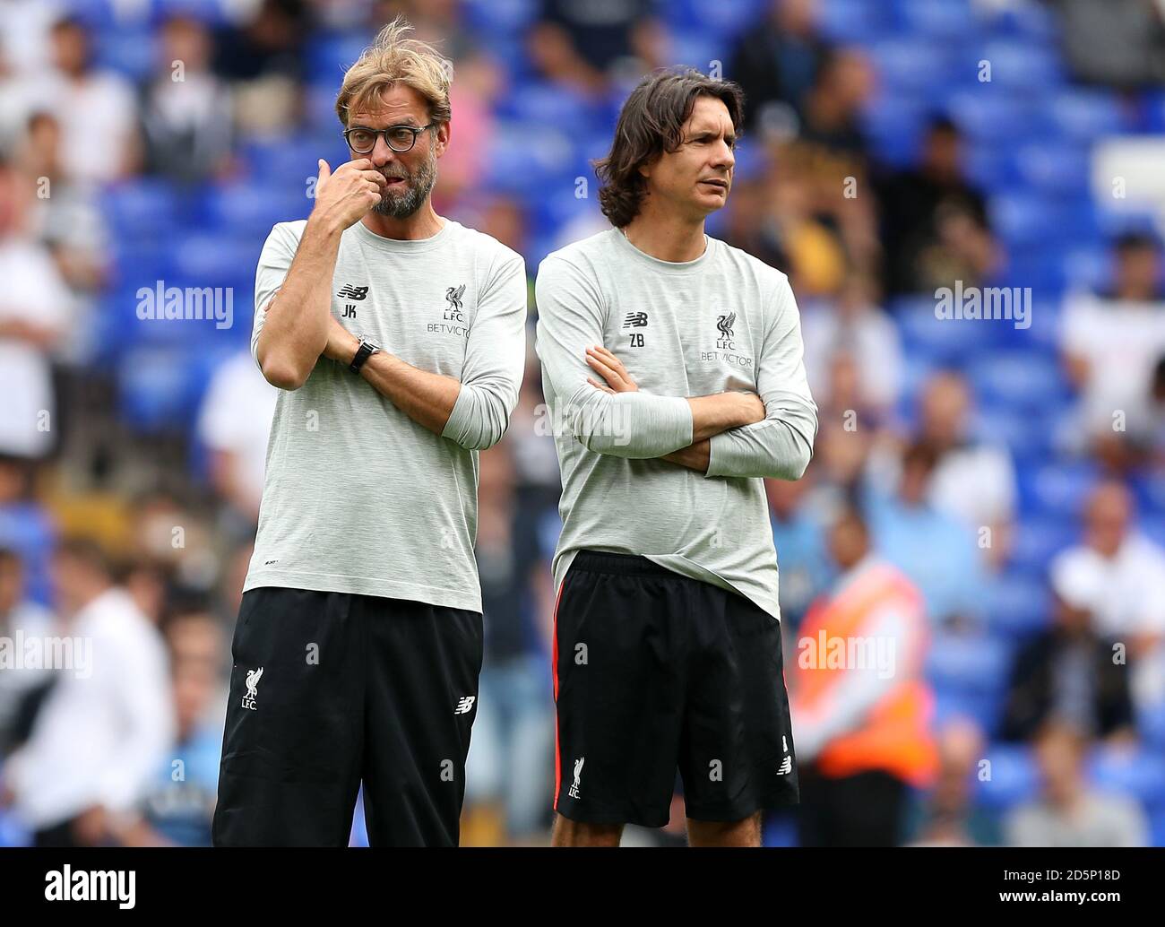 Liverpool manager Jurgen Klopp (left) and assistant manager Zeljko ...