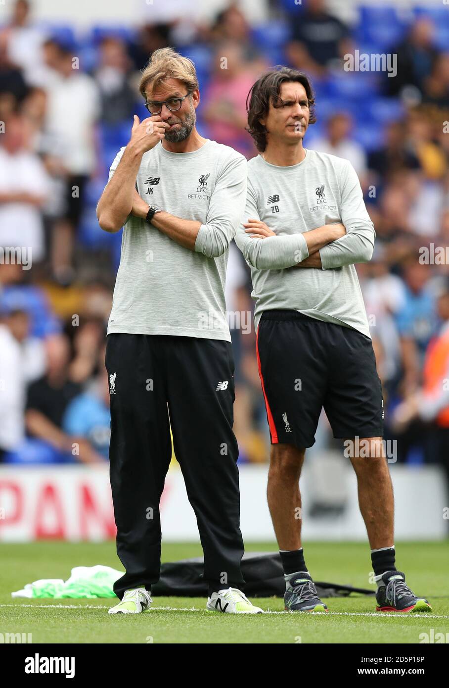Liverpool manager Jurgen Klopp (left) and assistant manager Zeljko ...