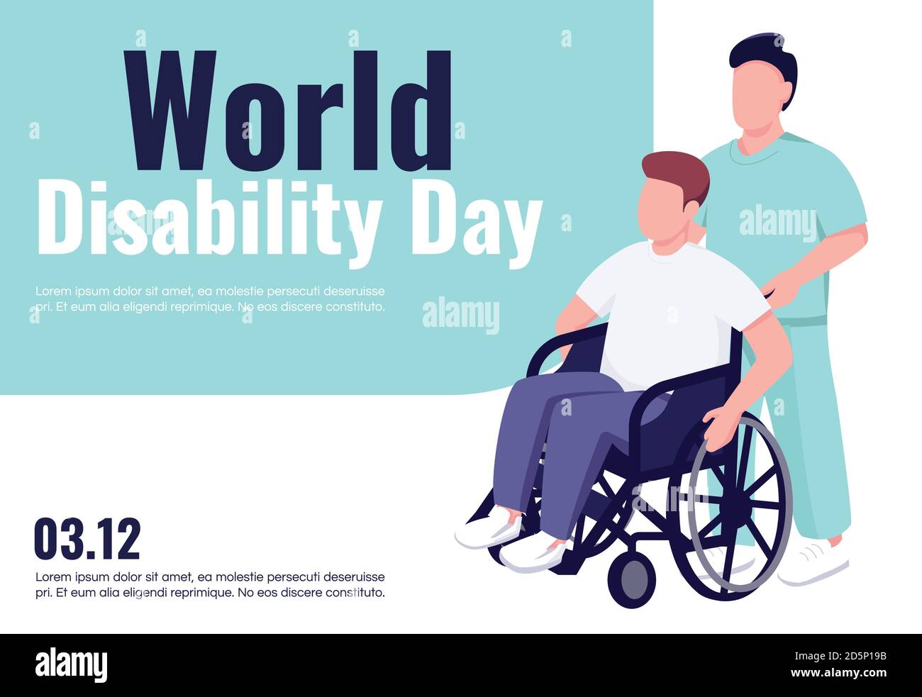 World disability day banner flat vector template Stock Vector Image ...