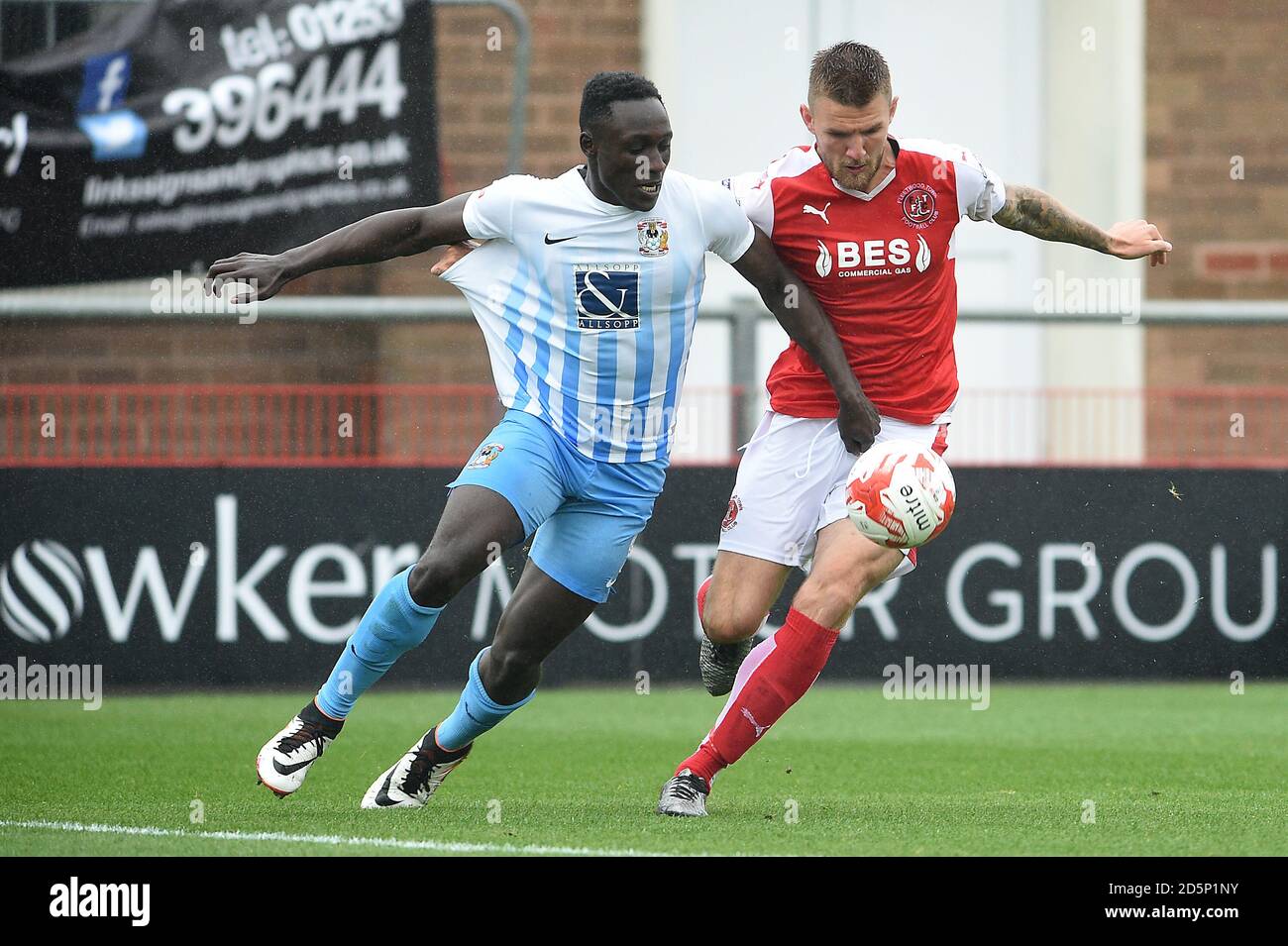 Fleetwood Town's Ashley Eastham and Coventry City's Dan Agye Stock ...