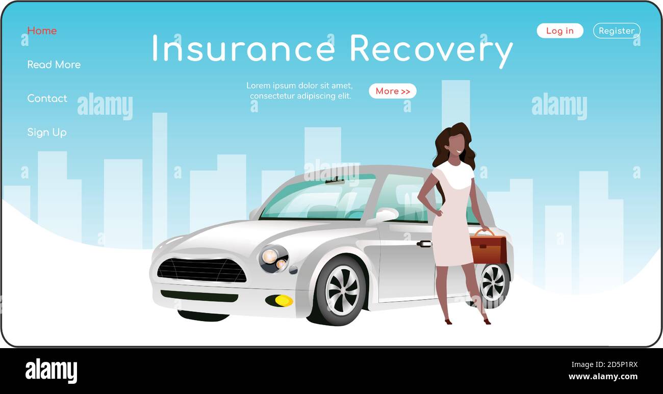 Insurance recovery landing page flat color vector template Stock Vector ...