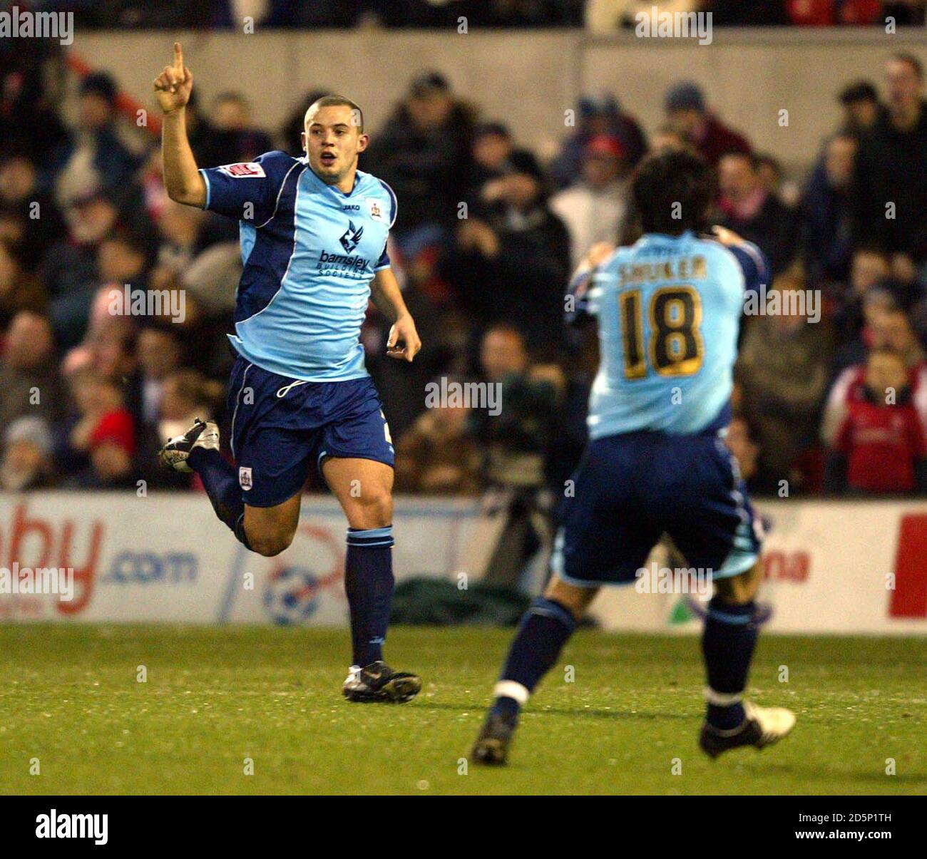 Barnsley's Marc Richards celebrates his second goal Stock Photo - Alamy