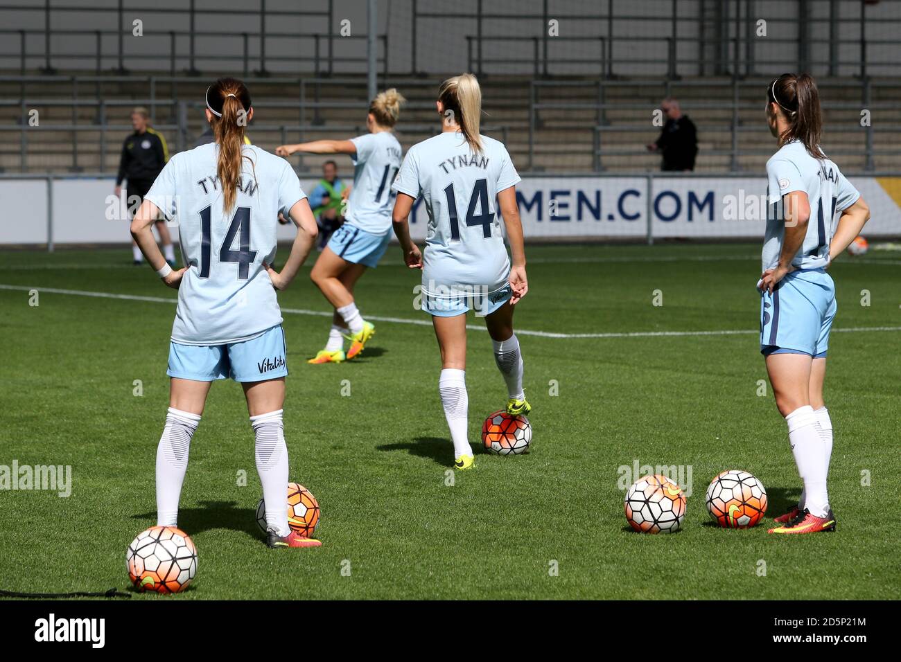 Manchester City Women players wear t-shirts during the warm up in ...