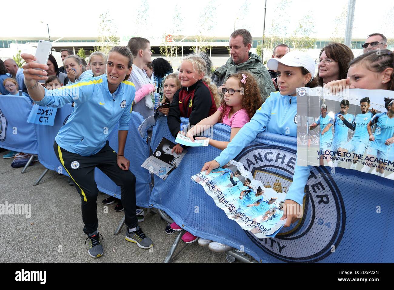 Manchester City Women's Jill Scott signs autographs and poses for ...