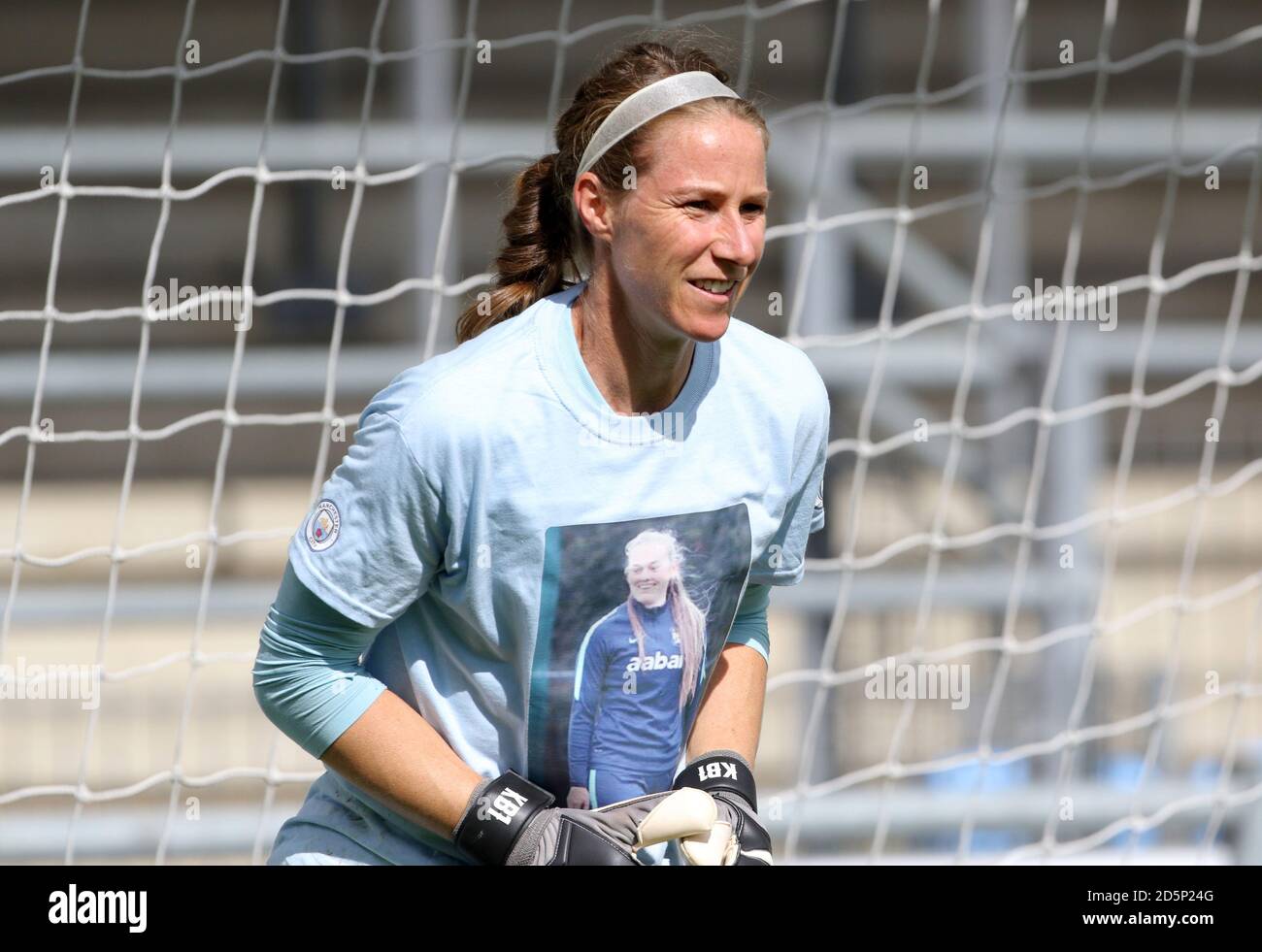 Manchester City Women goalkeeper Karen Bardsley wears a t-shirt during ...