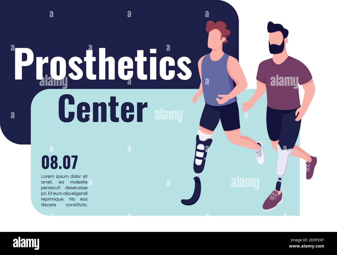 Prosthetics medical center banner flat vector template Stock Vector ...