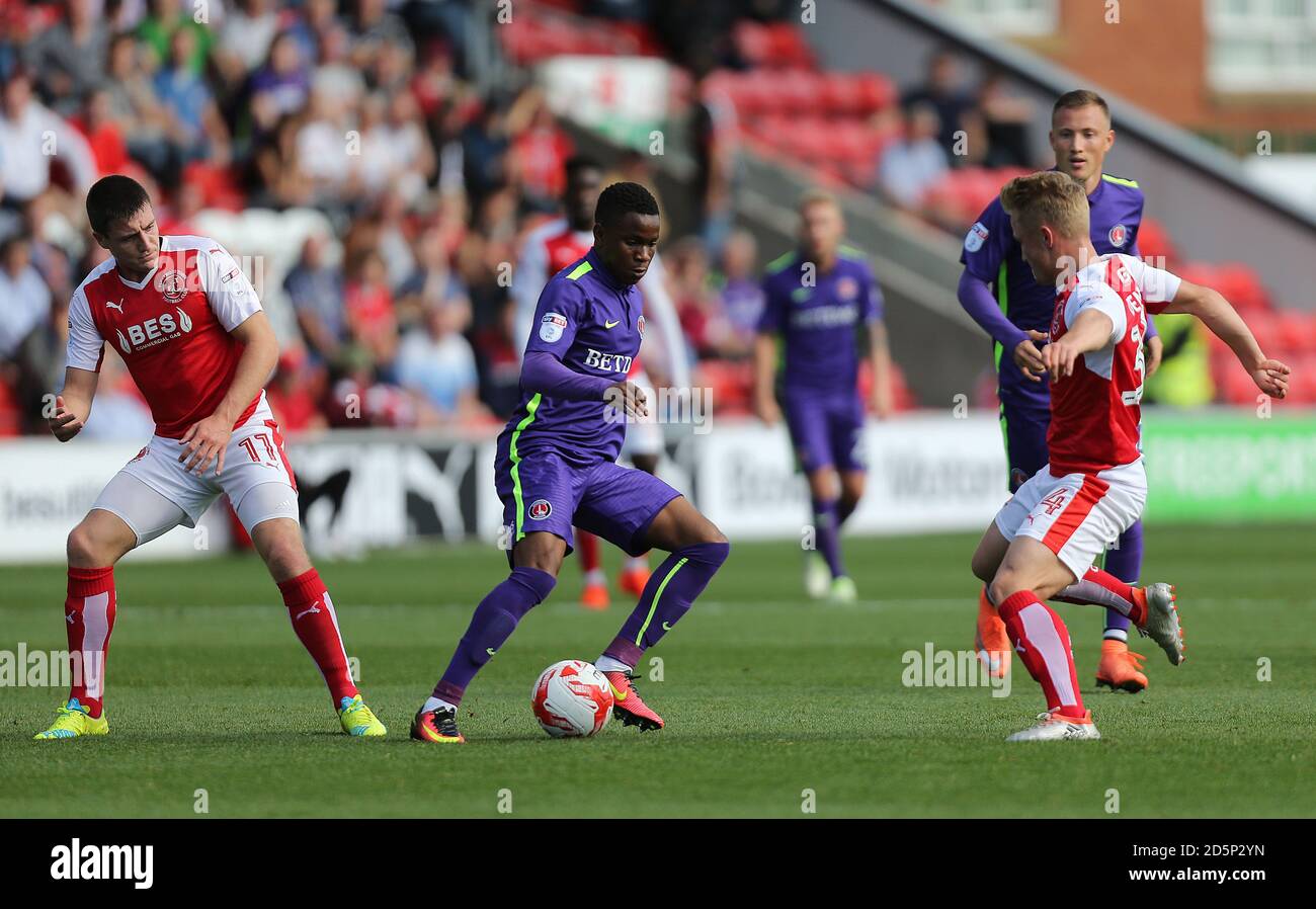 Fleetwood Town's Bobby Grant, Kyle Dempsey and Charlton Athletic's ...