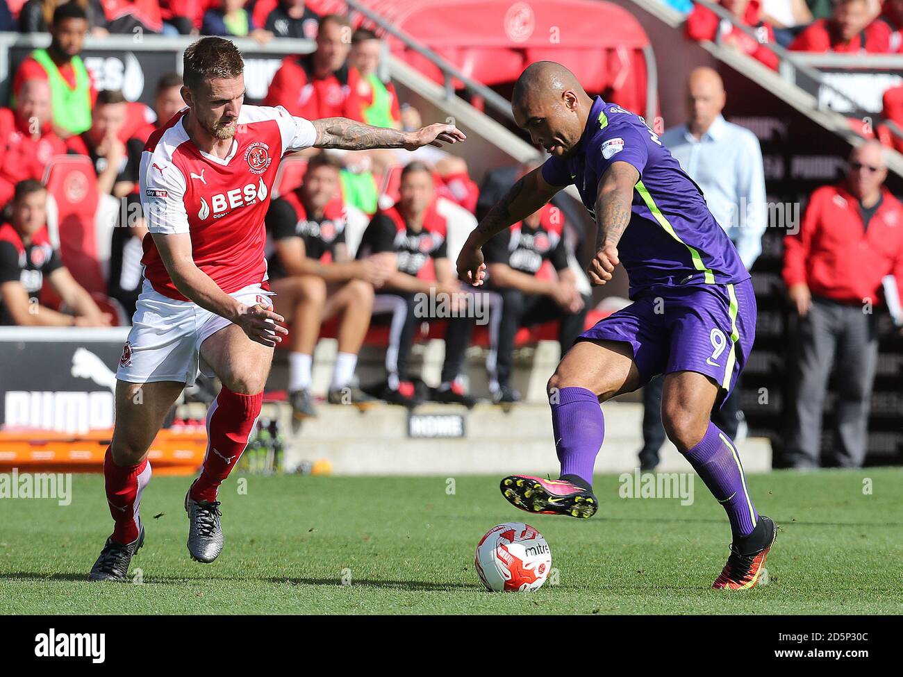 Fleetwood Town's Ashley Eastham and Charlton Athletic's Josh Magennis ...