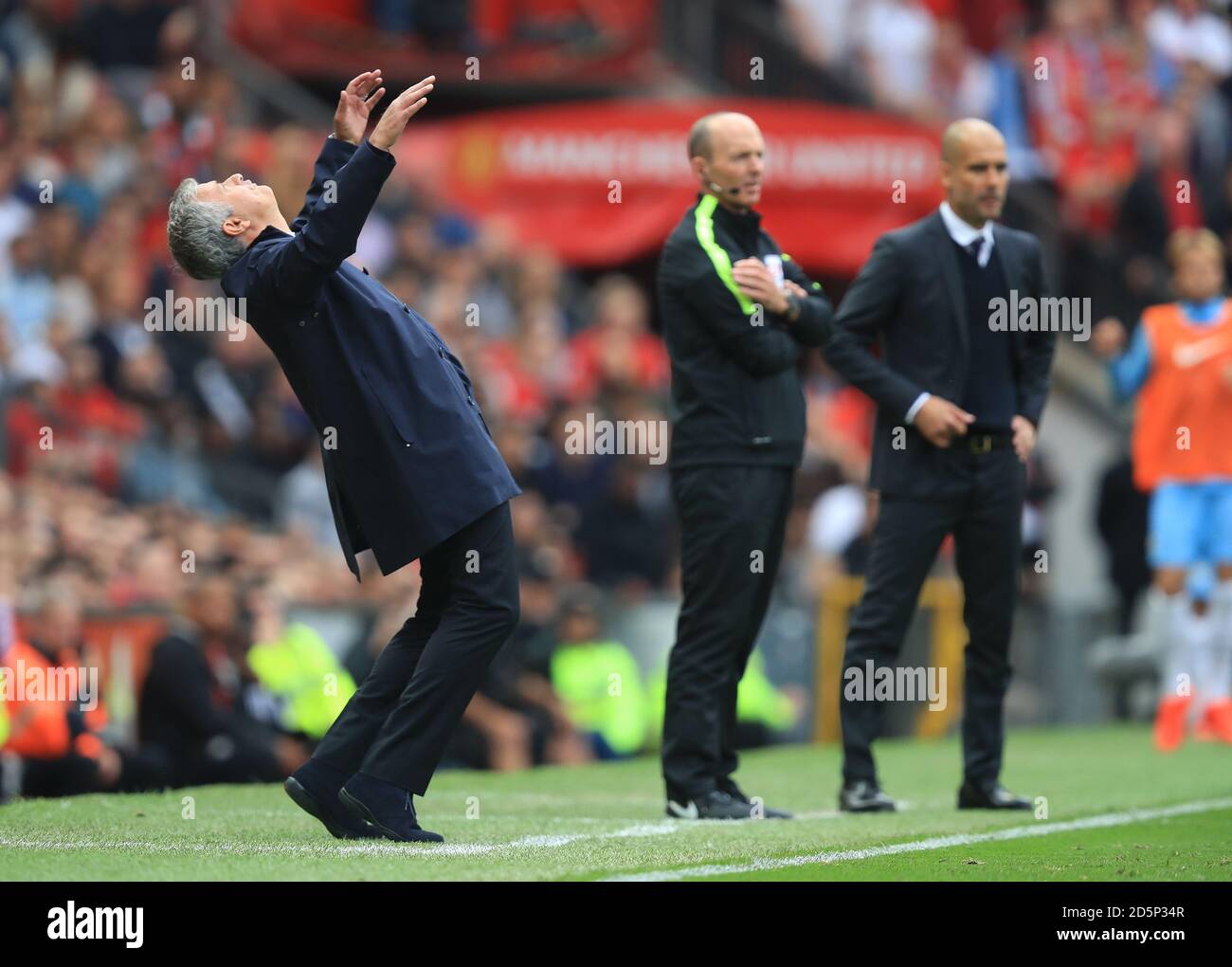 Manchester United manager Jose Mourinho reacts on the touchline Stock ...