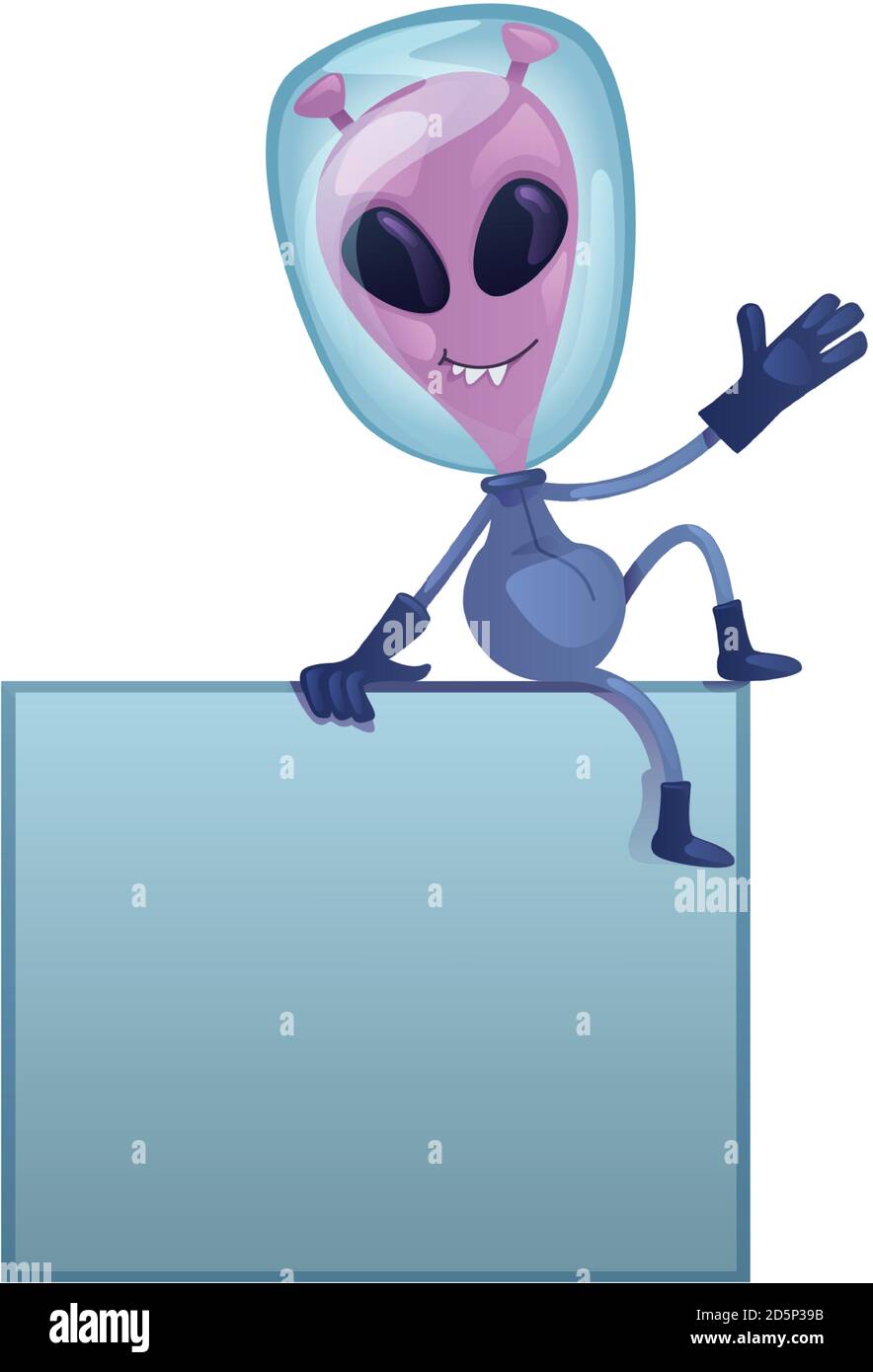 Friendly alien flat cartoon vector illustration Stock Vector Image ...