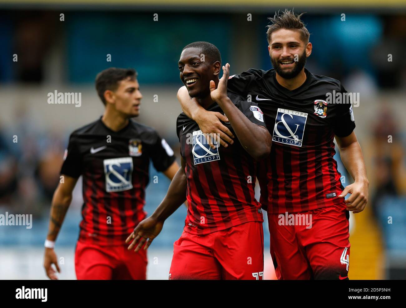 Coventry City's Marvin Sordell (centre) celebrates scoring his side's ...