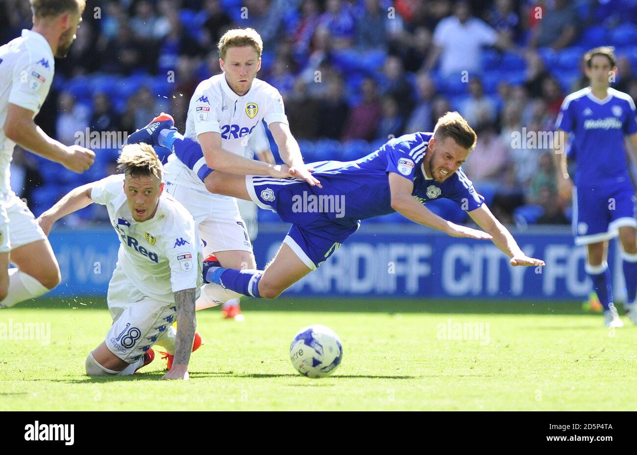 Cardiff City's Craig Noone (right) and Leeds United's Pontus Jansson in ...