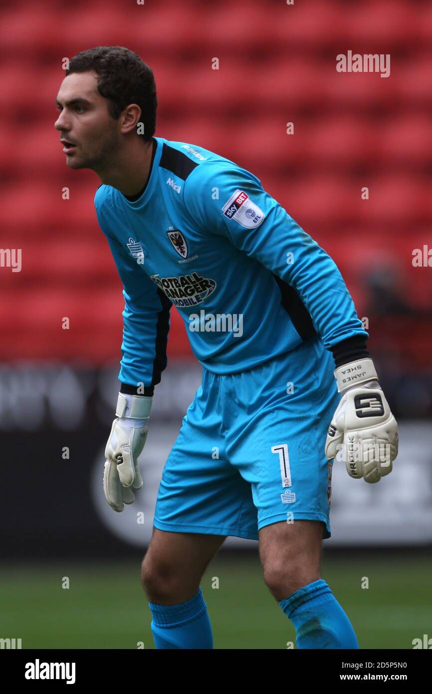 AFC Wimbledon goalkeeper James Shea Stock Photo - Alamy