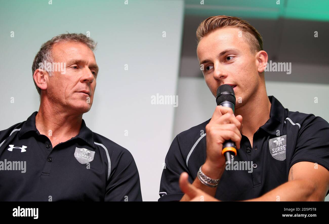 Surrey coach Alec Stewart and Tom Curran Stock Photo - Alamy
