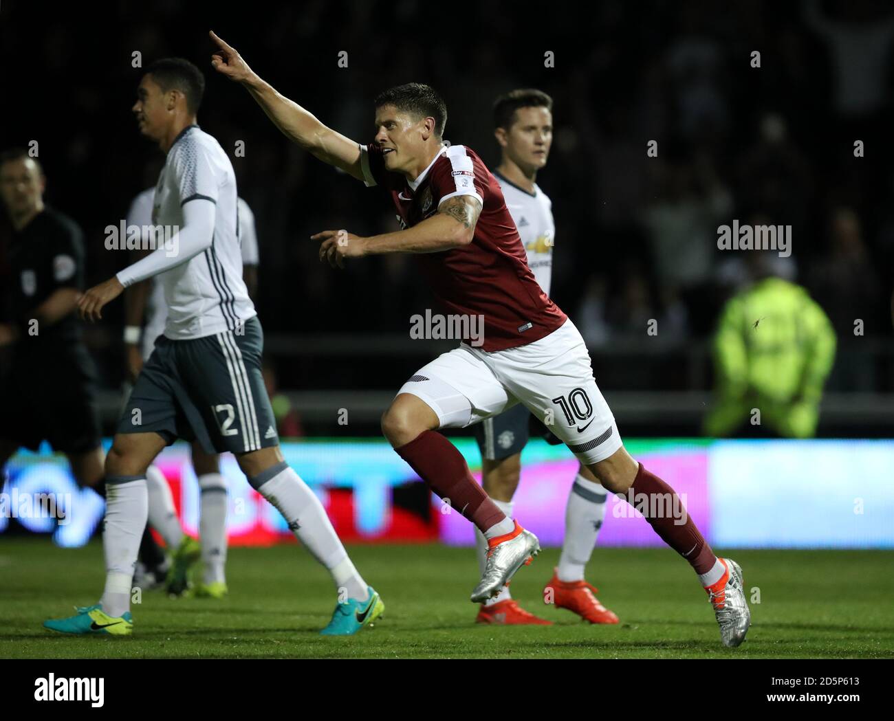 Northampton's Alex Revell celebrates scoring their first goal Stock ...