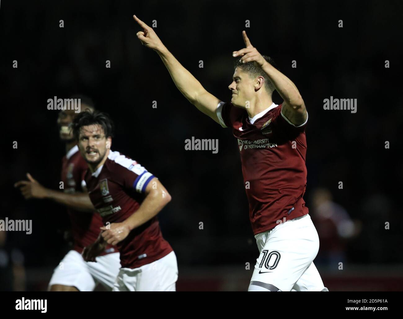 Northampton's Alex Revell celebrates scoring their first goal Stock ...