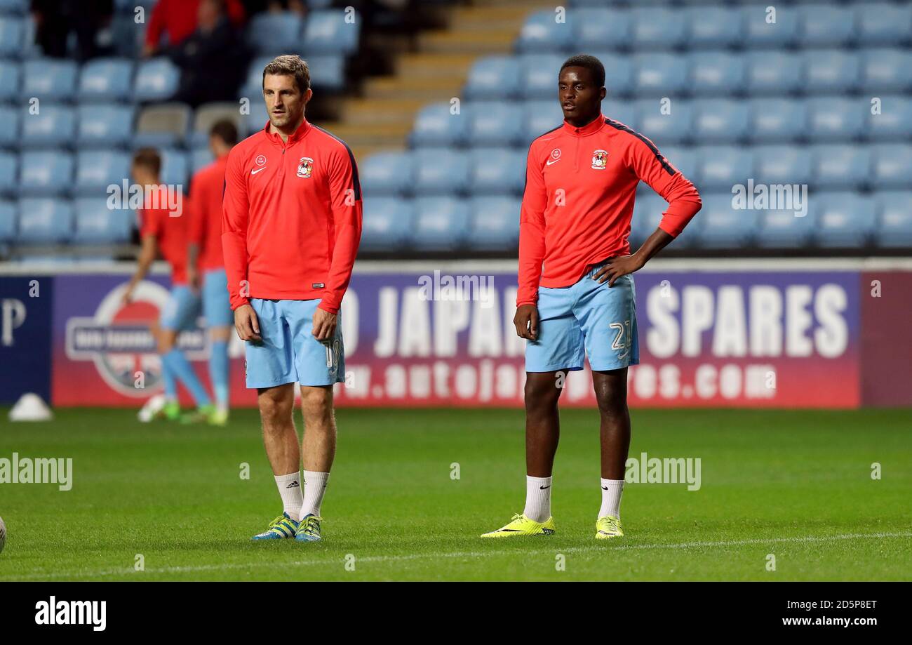 Coventry City's Sam Ricketts (left) and Andre Wright Stock Photo - Alamy