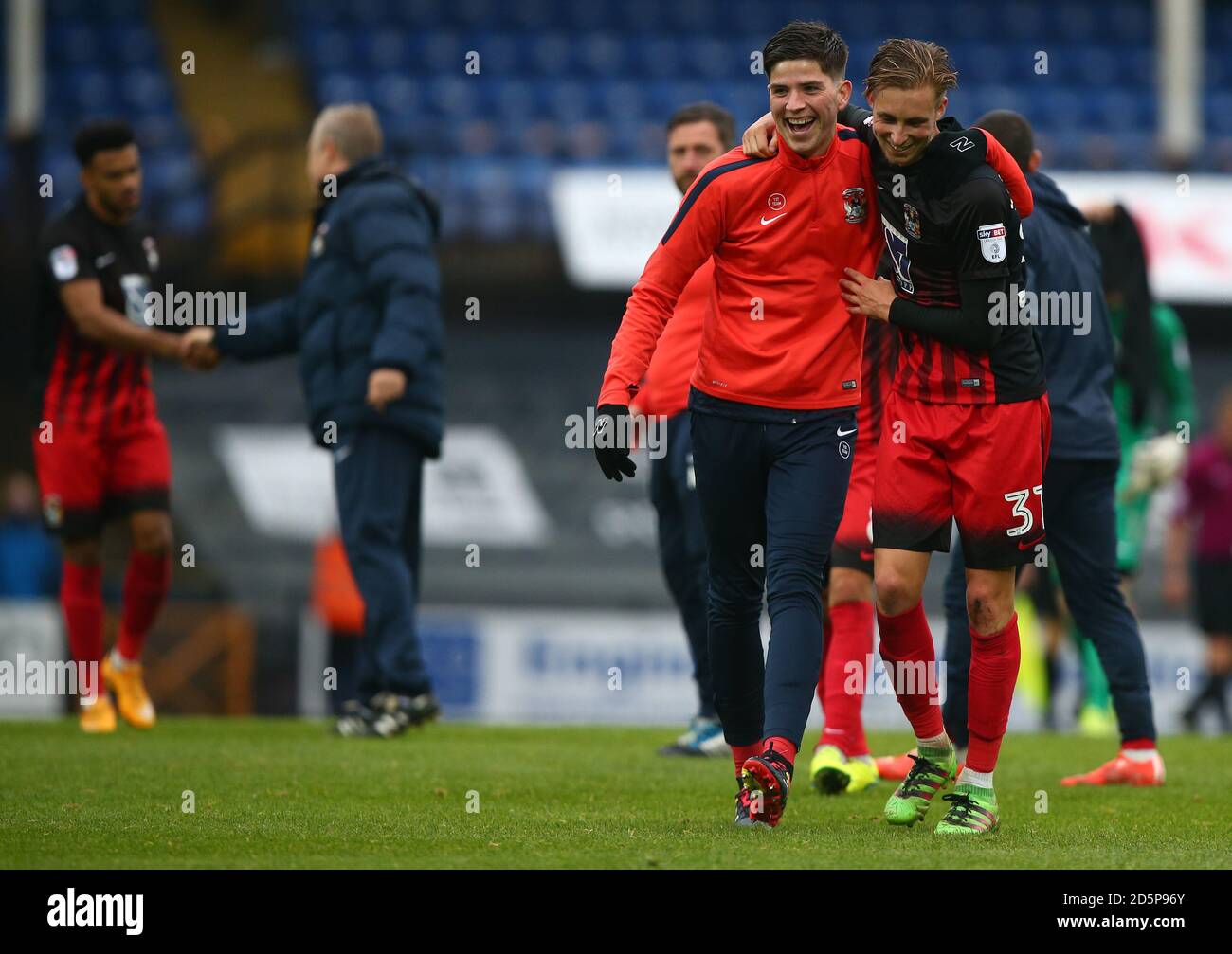 Coventry City's player celebrate Stock Photo - Alamy