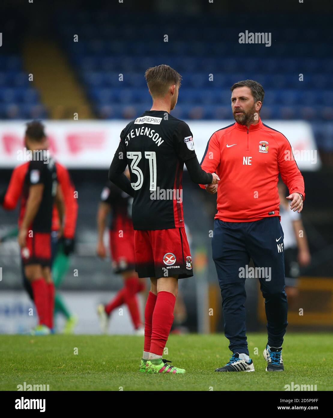 Coventry City First Team coach Nicky Eaden with Ben Stevenson (left0 at ...