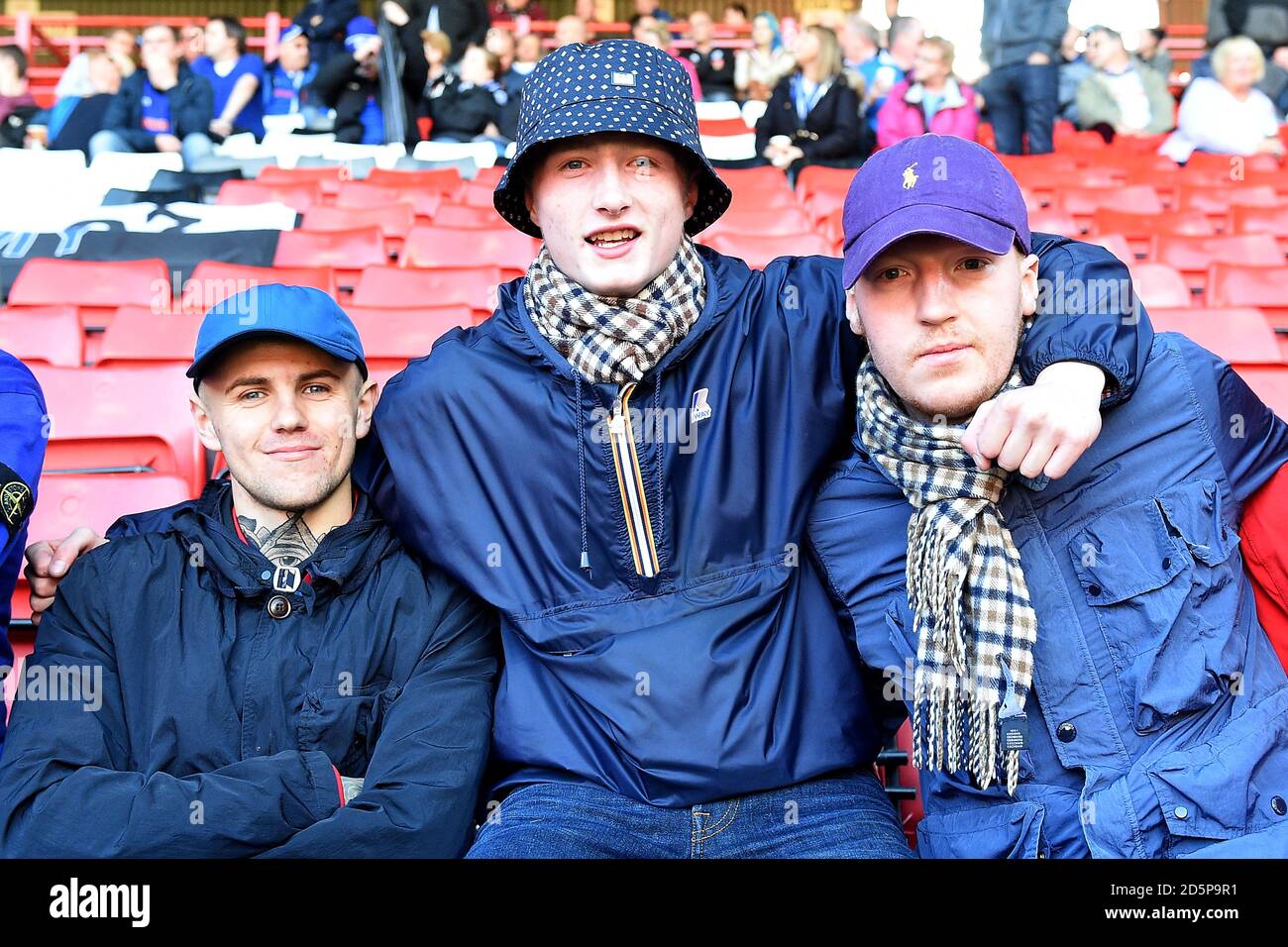 Rochdale fans in the stands at The Valley Stock Photo - Alamy