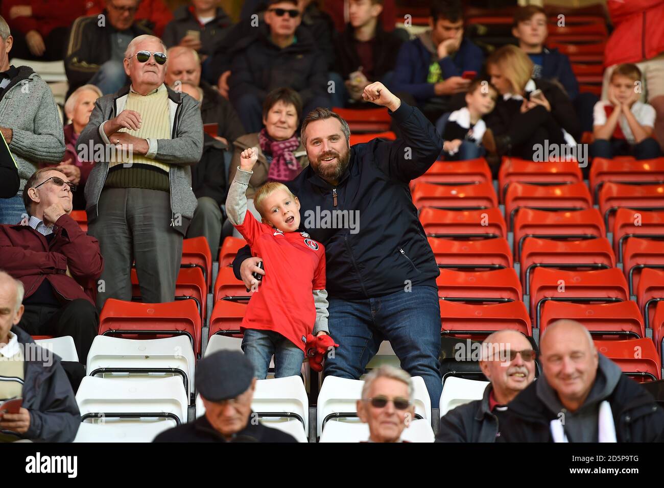 Charlton Athletic fans in the stands at The Valley Stock Photo - Alamy