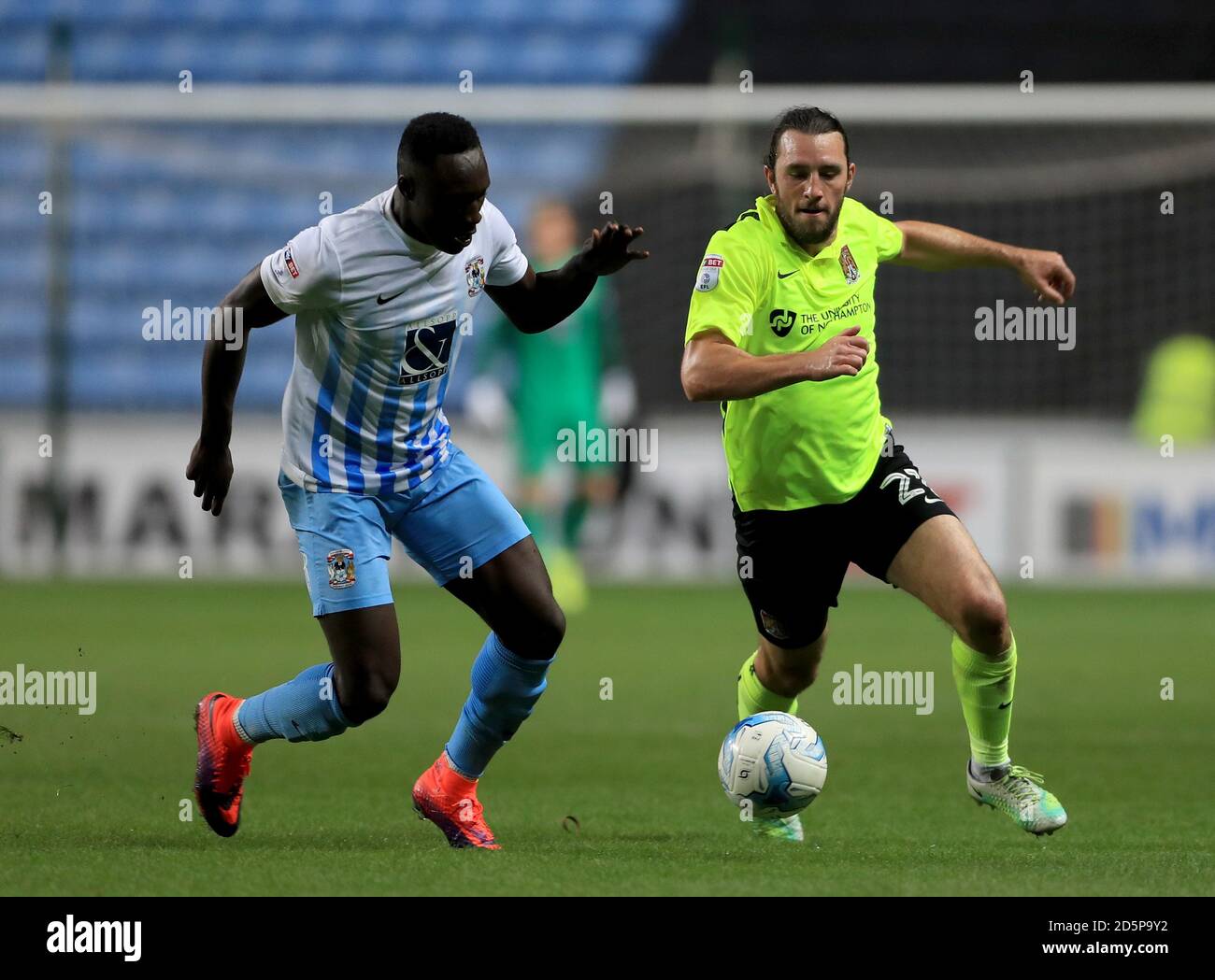 Coventry City's Daniel Agyei (left) and Northampton Town's John-Joe O ...