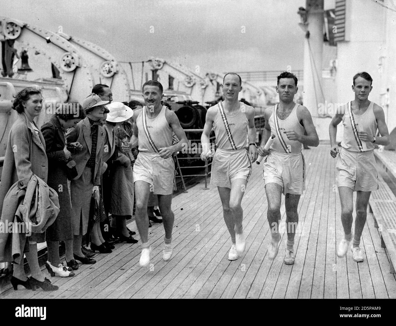 Four athletes (L-R) George Harris, of Pittsburgh, Noel Griffin, a ...