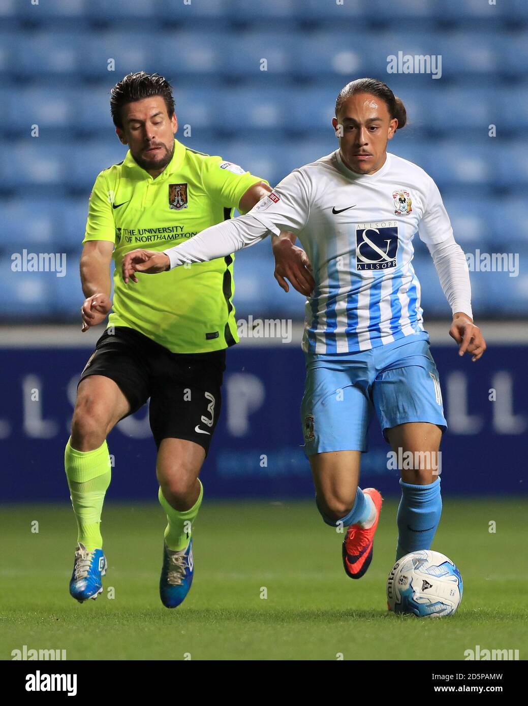 Coventry City's Jodi Jones (right) and Northampton Town's David ...