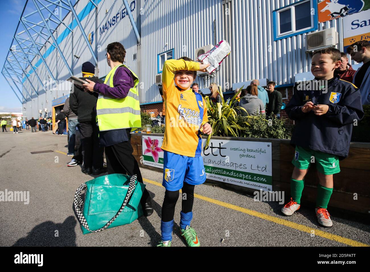Fans outside the One Call Stadium before Mansfield Town's and Notts ...