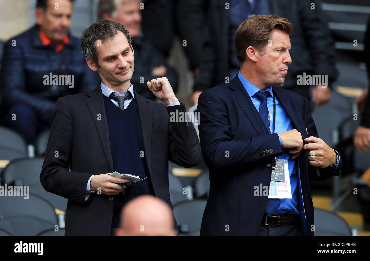 Chelsea Head of Communications Steve Atkins (right) in the stands ...