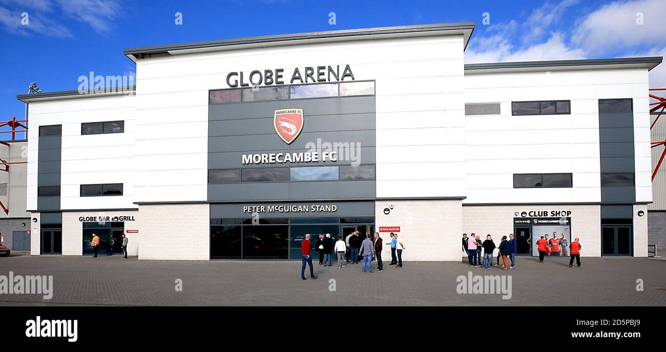 General view of the outside of Globe Arena Stock Photo - Alamy