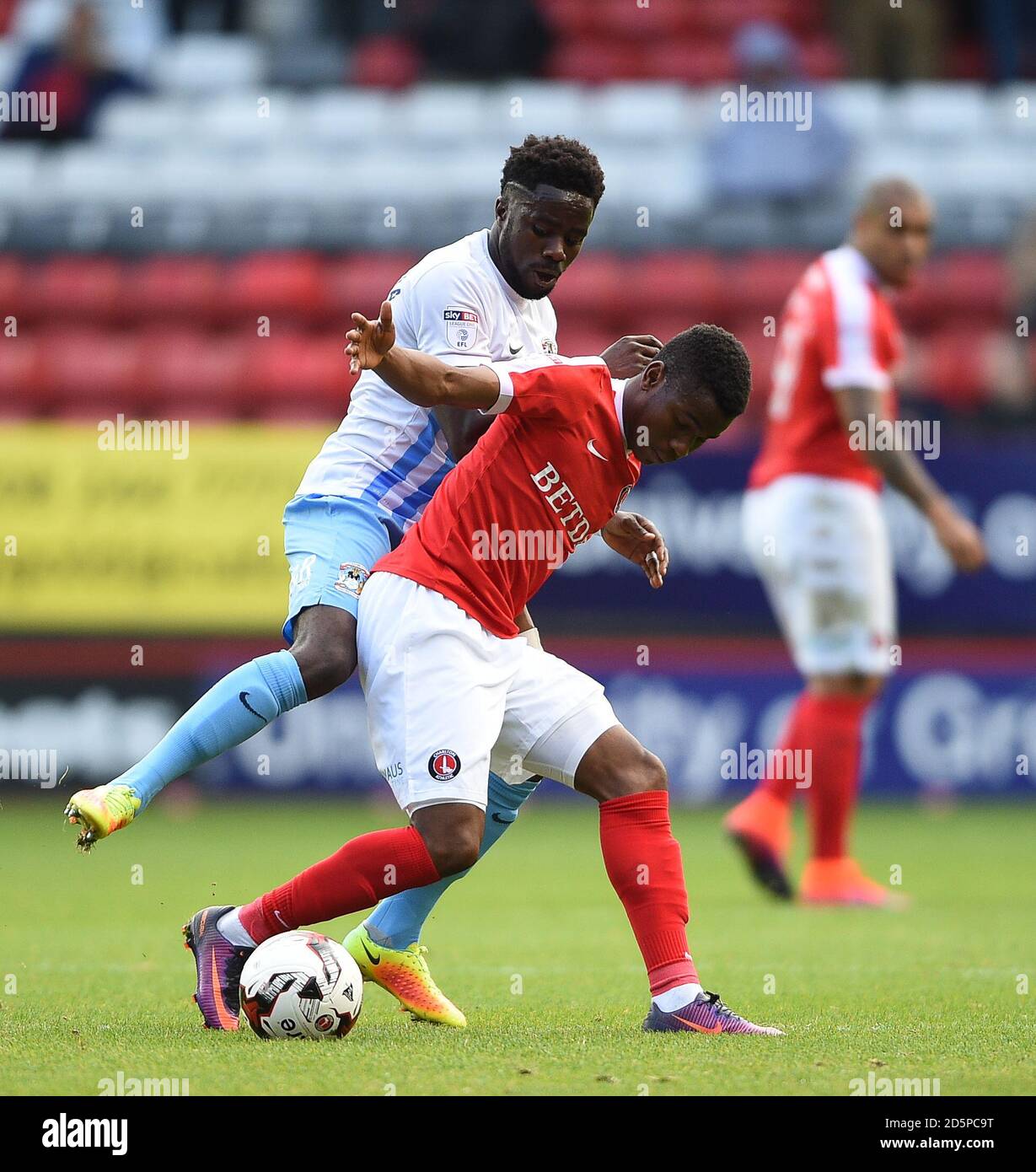 Charlton Athletic's Ademola Lookman and Coventry City's Gael Bigirimana ...