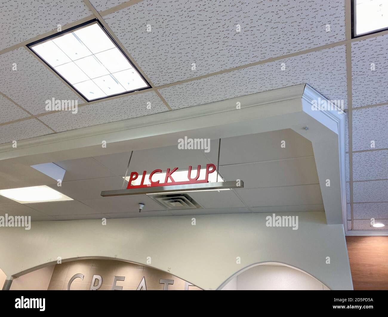 The Pick Up sign at a carry out restaurant Stock Photo - Alamy