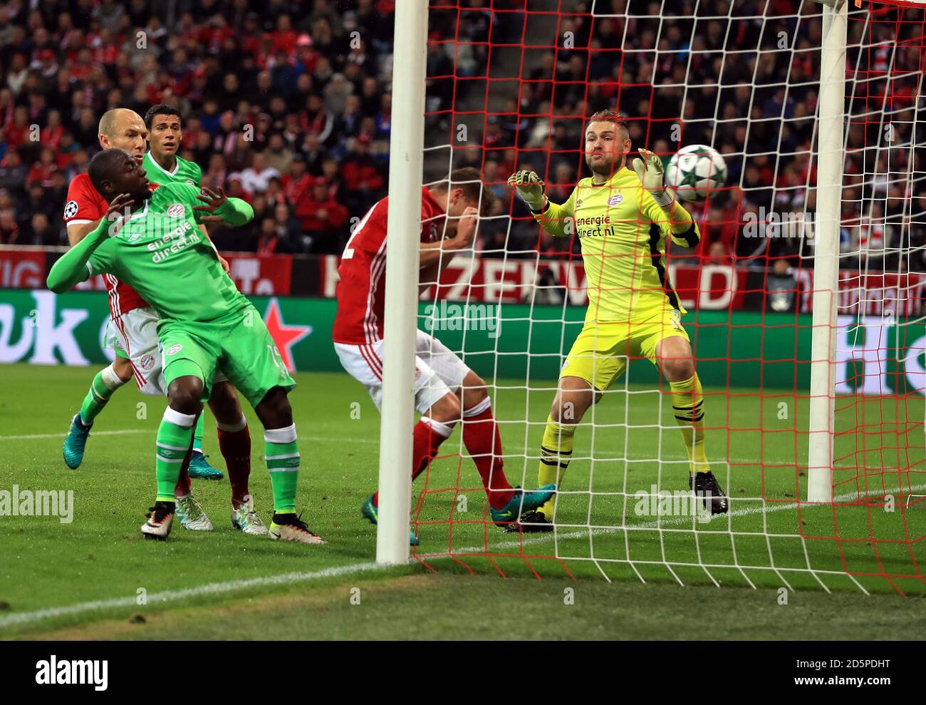 Bayern Munich's Joshua Kimmich (centre) scores their second goal Stock ...