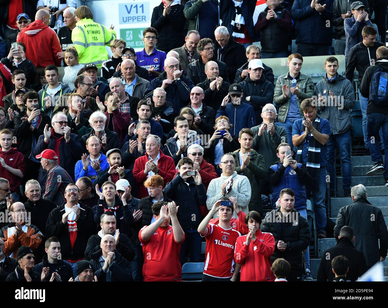 Charlton Athletic's fans in the away end Stock Photo - Alamy