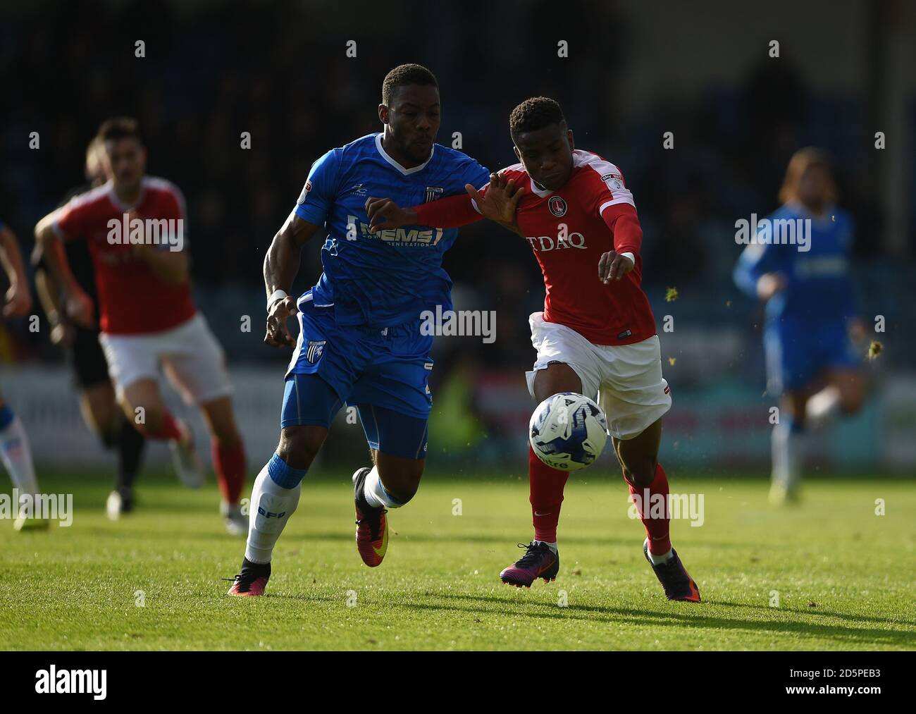 Gillingham's Jay Emmanuel-Thomas and Charlton Athletic's Ademola ...